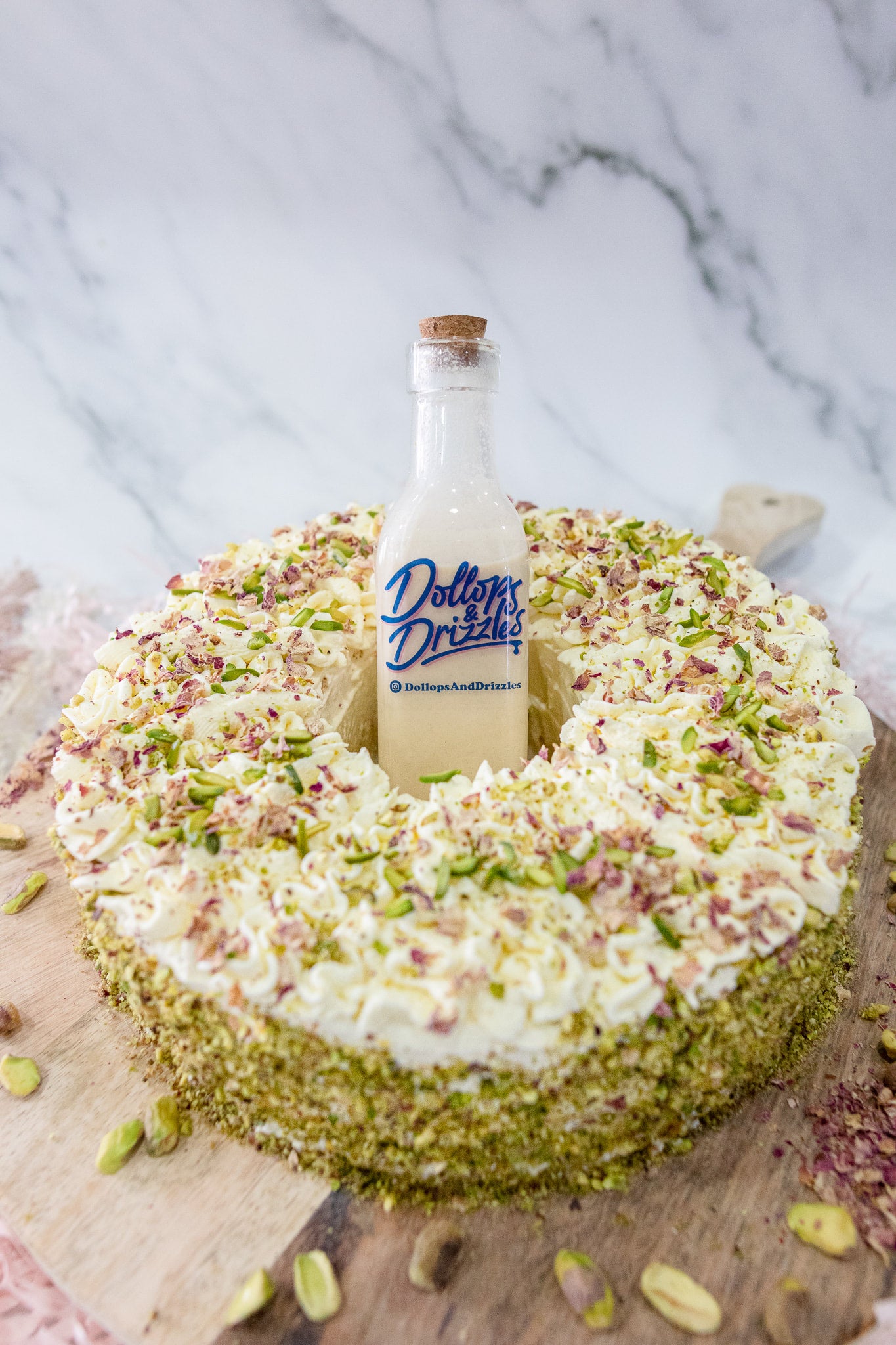 Rose water & Pistachio Large Milk Cake | Dollops and drizzles
